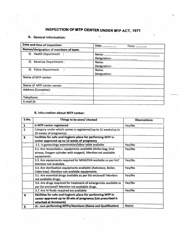 MTP Inspection Report 1 | PDF