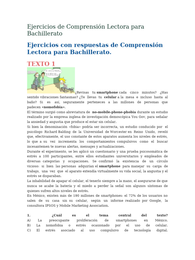 Ejercicios de Comprensión Lectora para Bachillerato | PDF | Leonardo Da Vinci | Pseudociencia