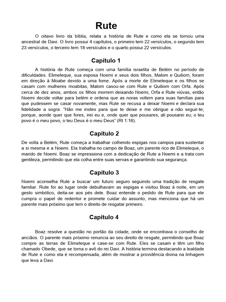 Resumo de Rute | PDF