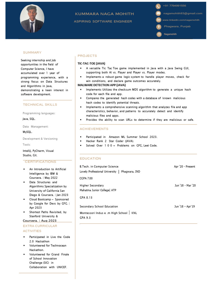 Generalized CV | PDF