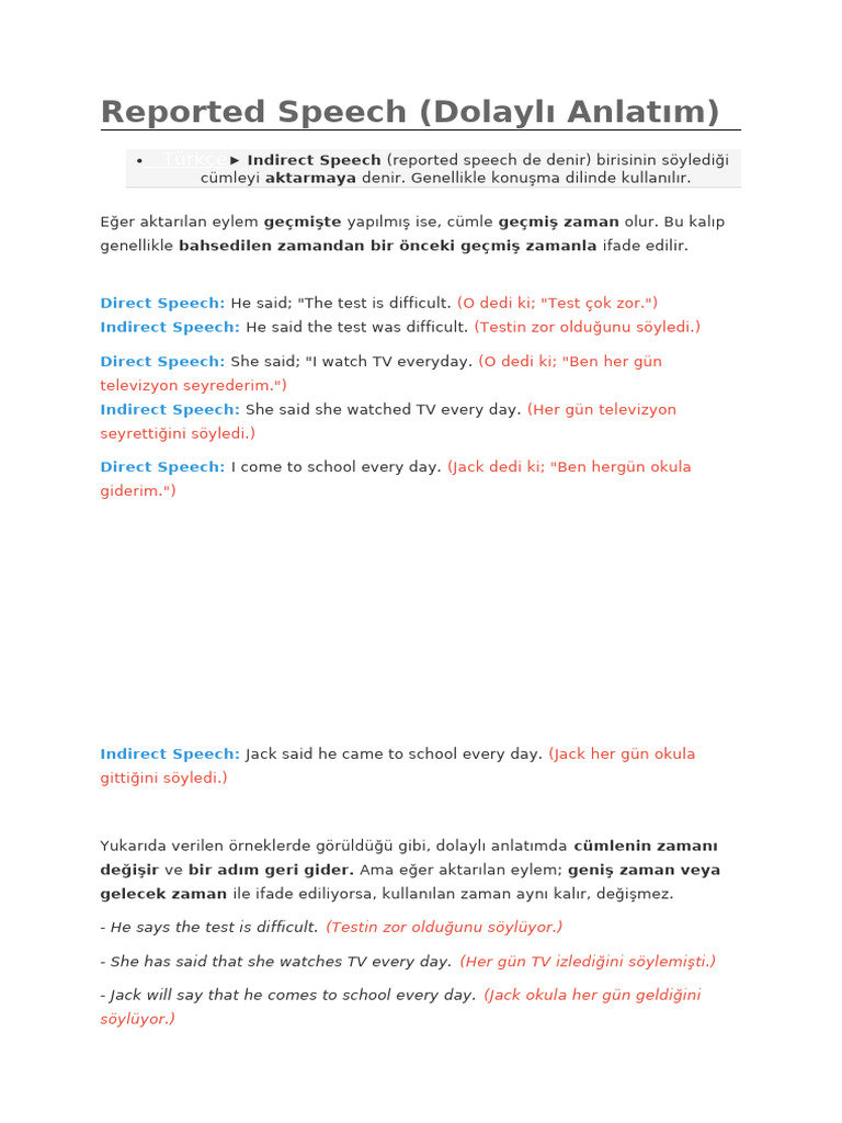 Reported Speech, Relative Clause | PDF