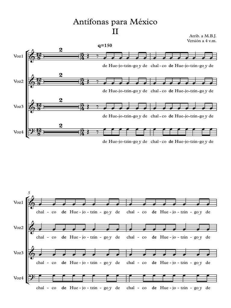 Antífonas para México II - Partitura completa | PDF