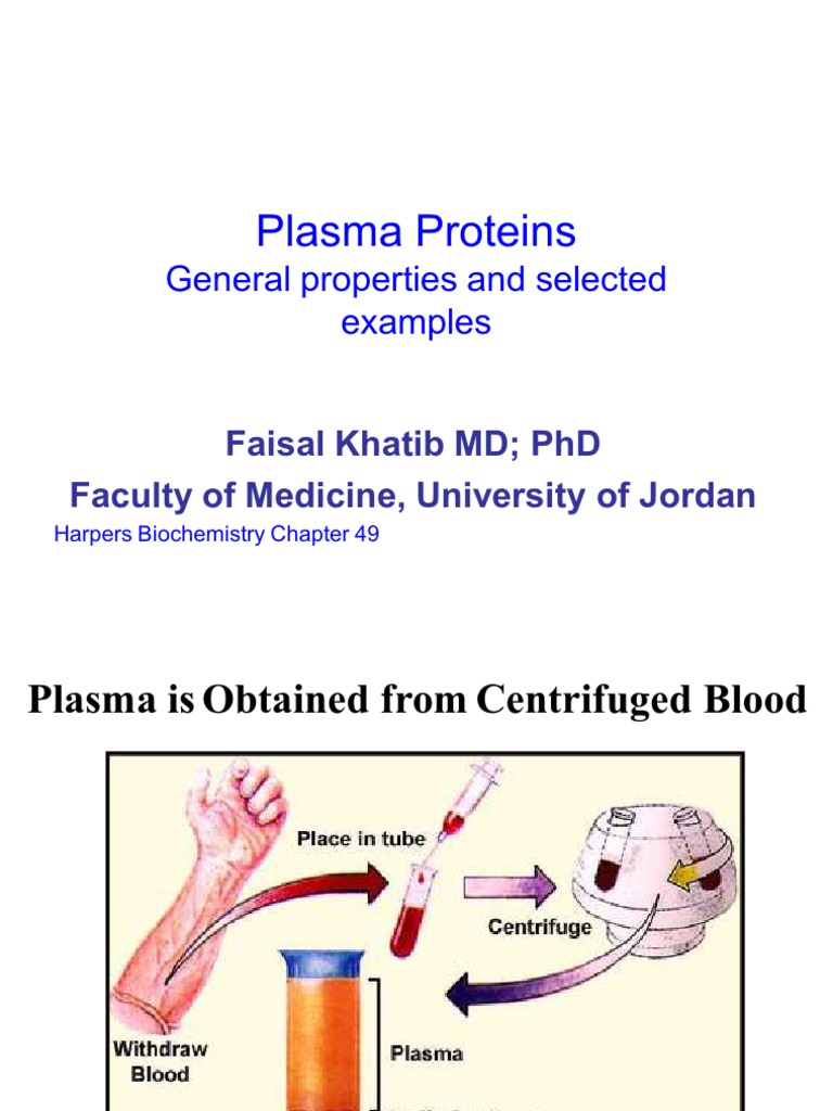 Overview of Plasma Proteins and Functions | PDF | Proteins | Blood Plasma