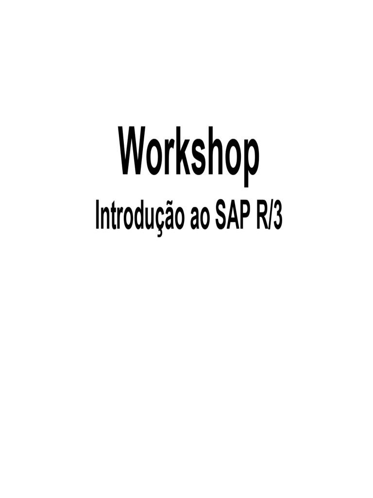 Work Shop Visão Geral de SAP | PDF