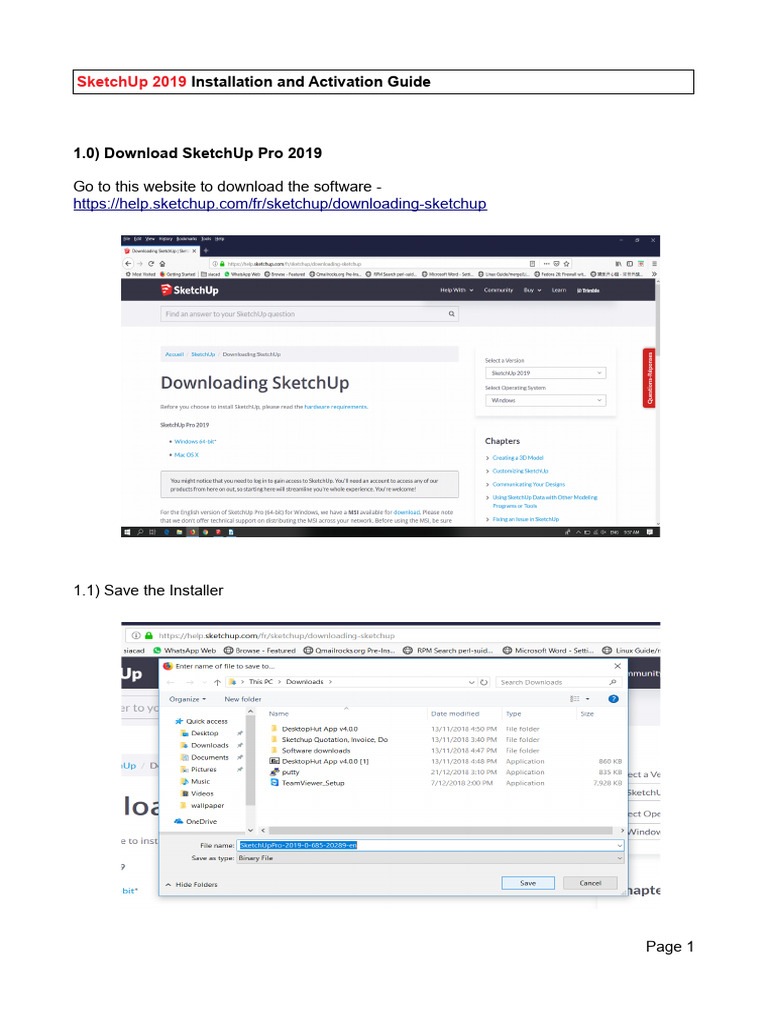Sketchup 2019 Installation and Activation Guide | PDF | Business | Technology & Engineering