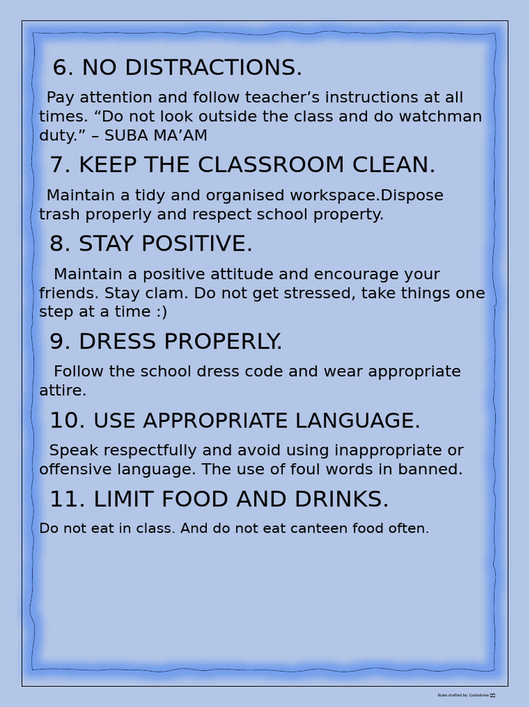 classroom rules | PDF