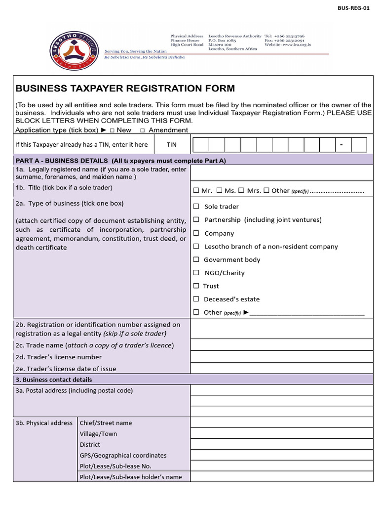 Business Registration Form | PDF