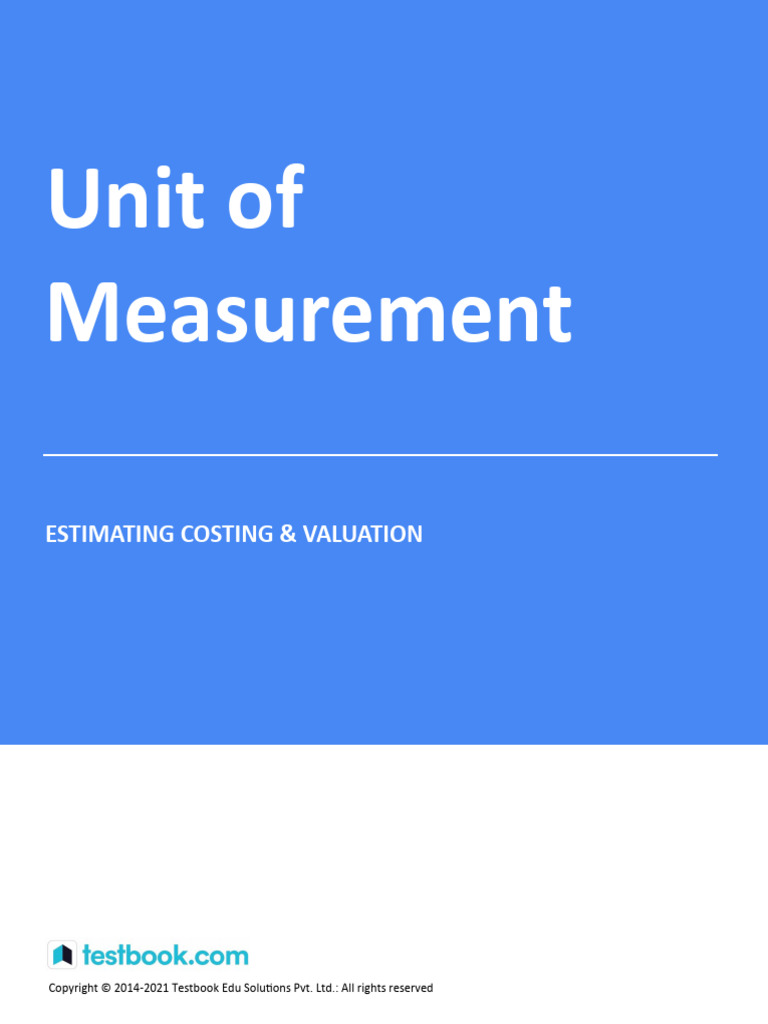 Unit of Measurement - Study Notes | PDF | Masonry | Mortar (Masonry)
