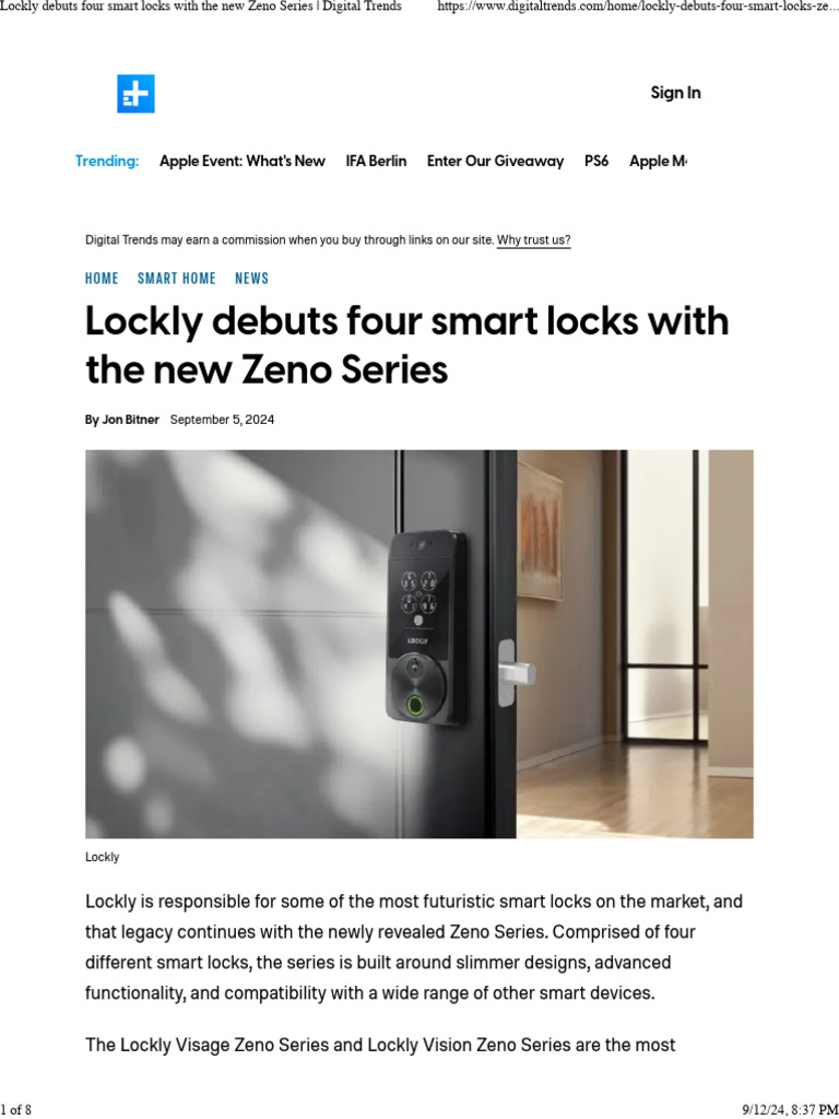 Lockly Debuts Four Smart Locks With The New Zeno Series - Digital ...