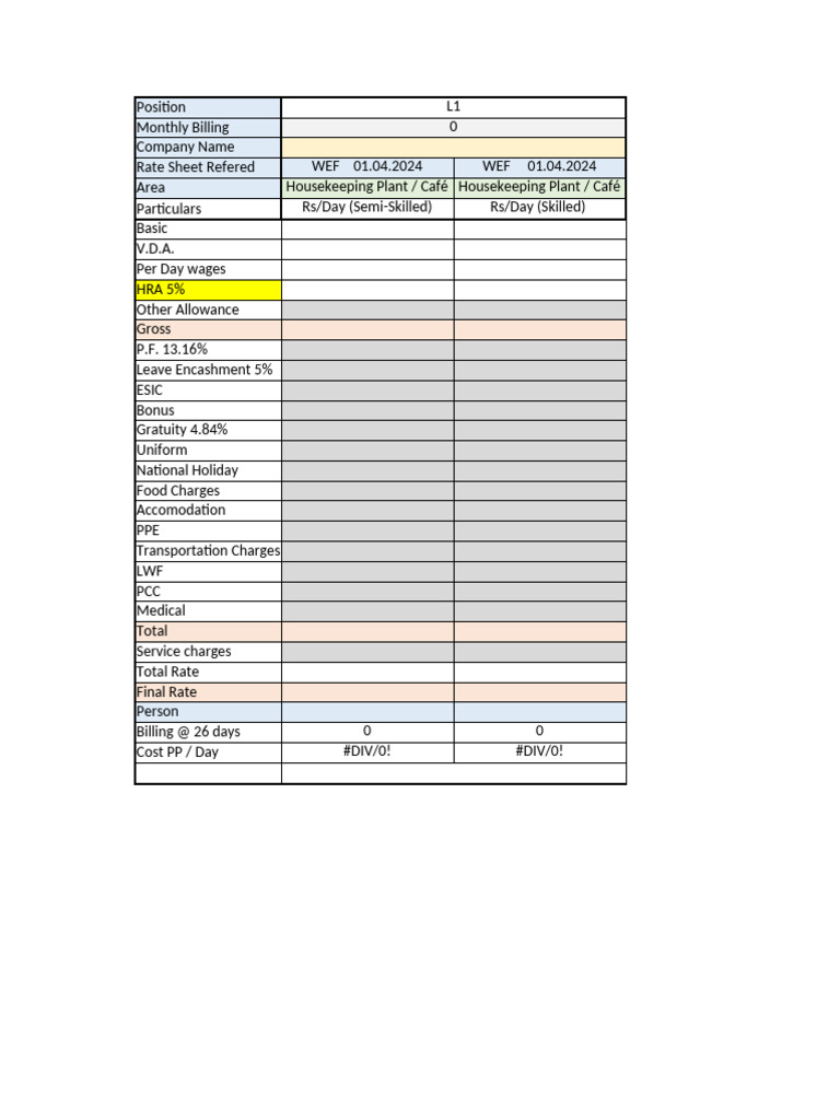 Cost Format | PDF