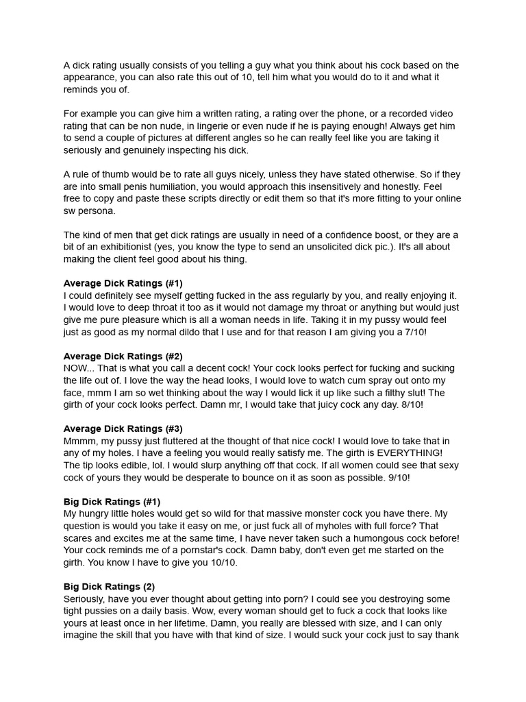 Dick Rating Scripts | PDF