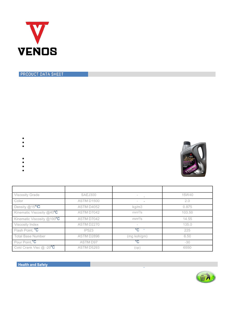Venos 15W40 | PDF