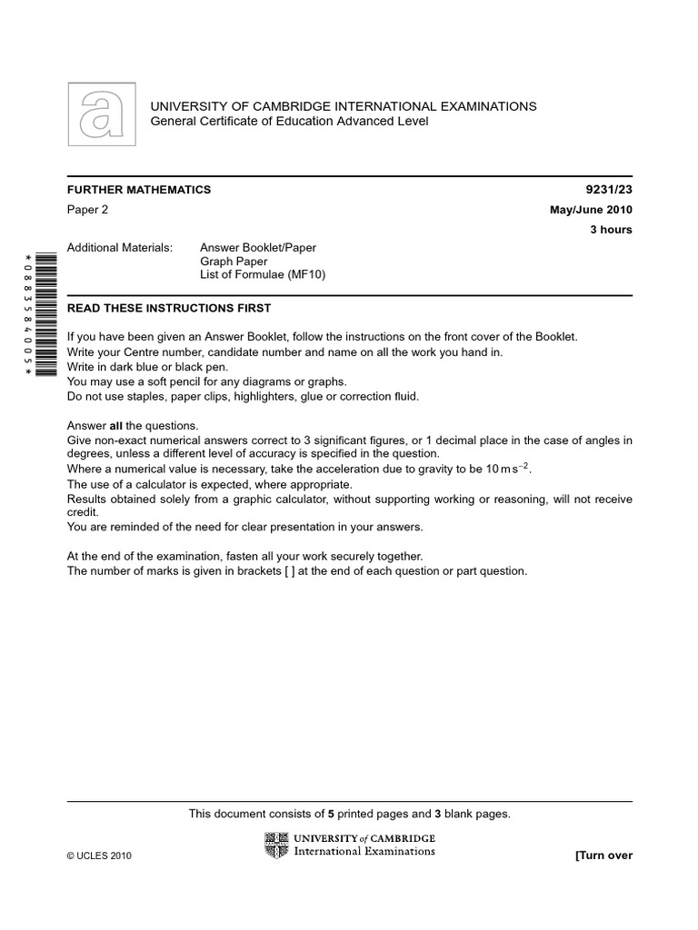 University of Cambridge International Examinations General Certificate ...