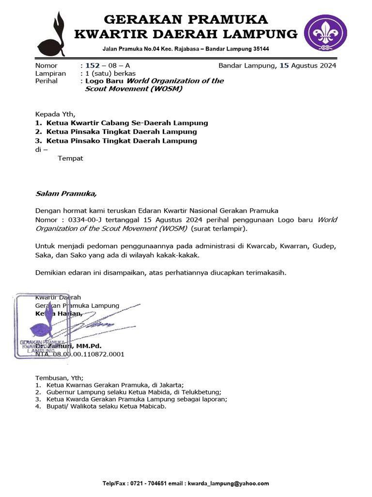 Surat Edaran Logo Baru WOSM. | PDF