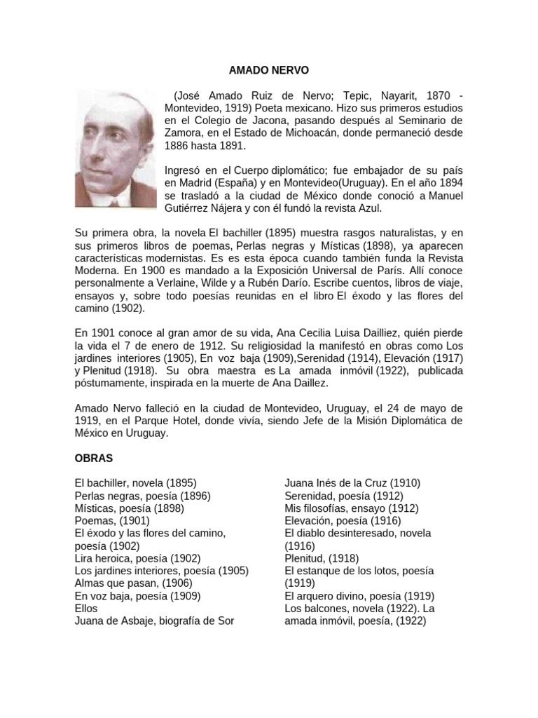 Biografia de Amado Nervo | PDF