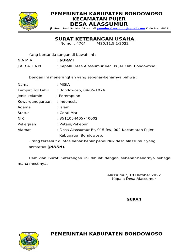 Keterangan Janda | PDF