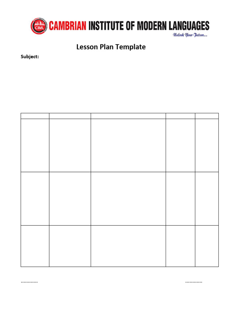 Lesson Plan Template | PDF