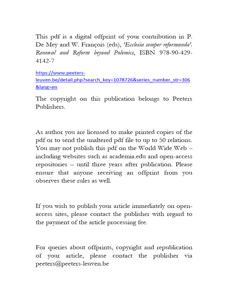 Ivana Noble - 2020 - Hus - Peeters | PDF | Catholic Church | Social Science