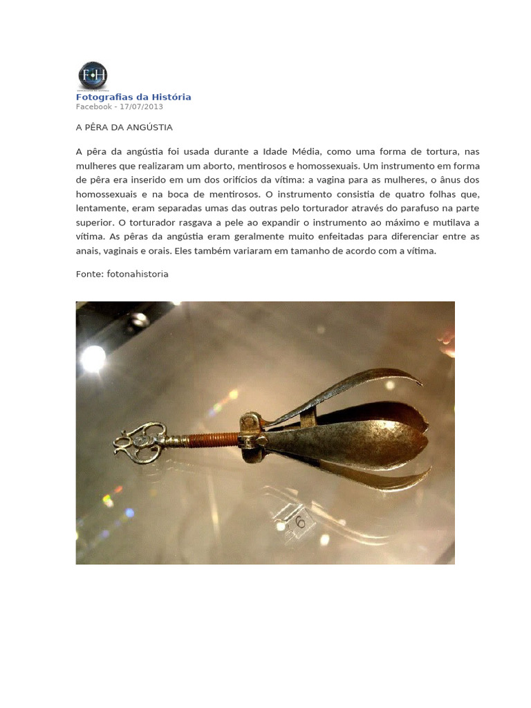 A Pera Da Angústia - Fotografias Da História | PDF