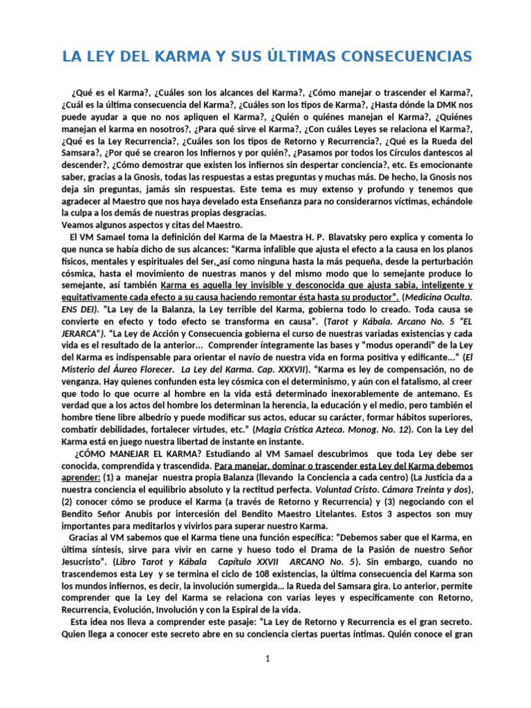 Ley Del Karma | PDF | Karma | Filosofía