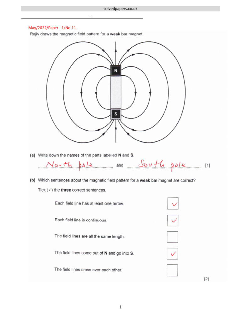 2022-17-Magnetism-and-Electromagnetic-checkpoint_sec_1-physics_solved (5) | PDF