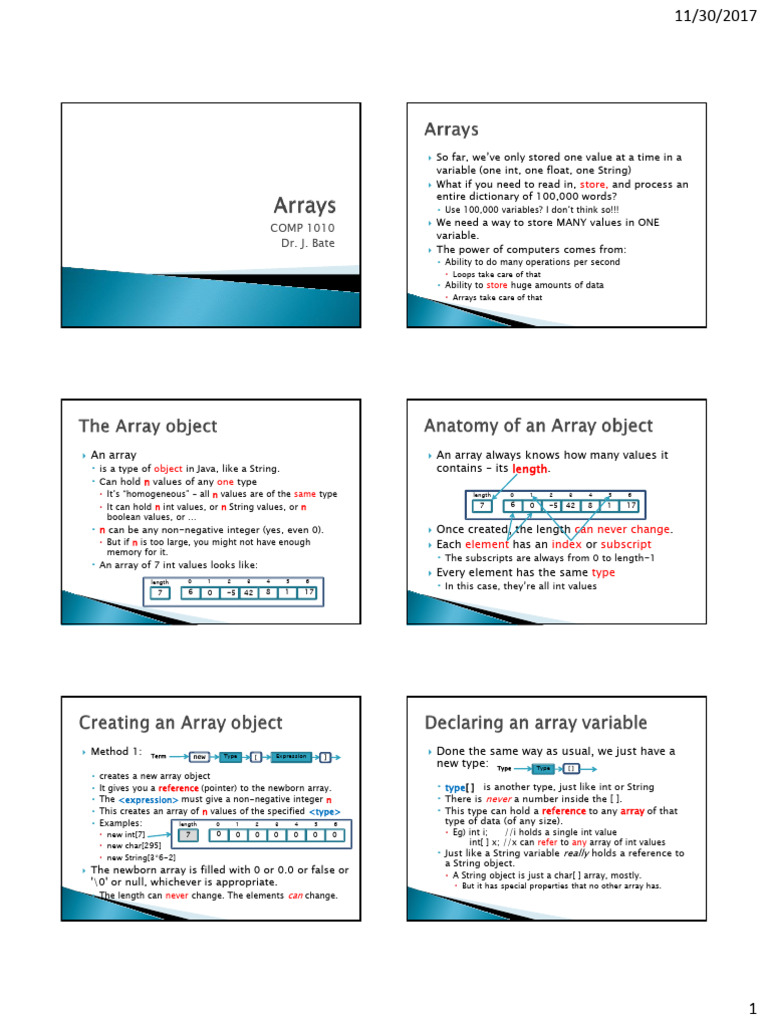 Week10 1010 A02 Arrays1 | PDF