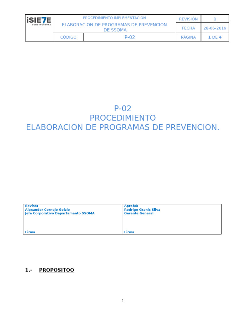P-02 Procedimiento Elaboracion de Programa Especifico | PDF