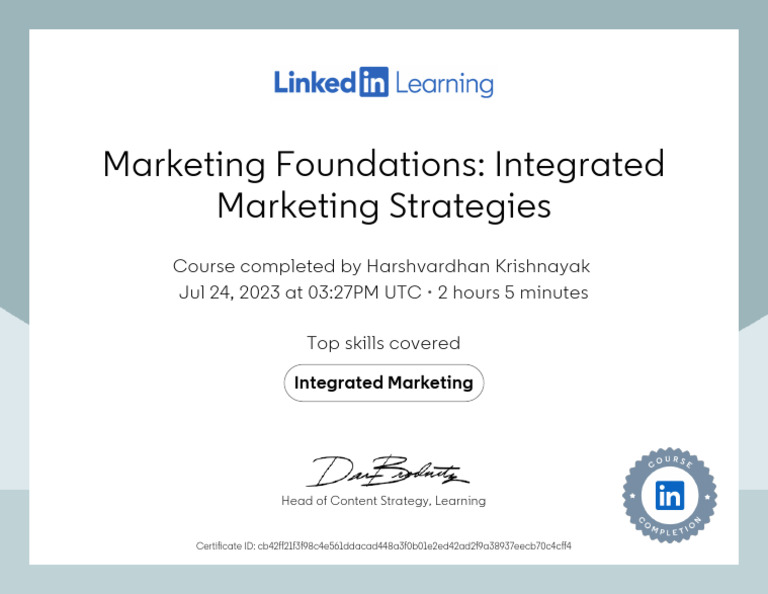Marketing Foundations Integrated Marketing Strategies | PDF