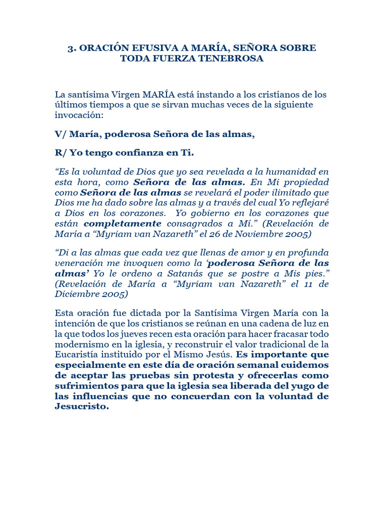 Oración Efusiva a María y Demonios | PDF | María, madre de Jesús | Oración
