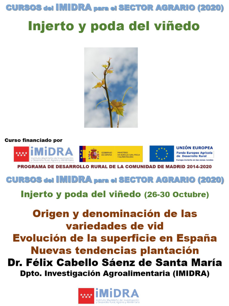 Curso de Poda e Injerto Imidra Variedades y Portainjertos (2020) | PDF
