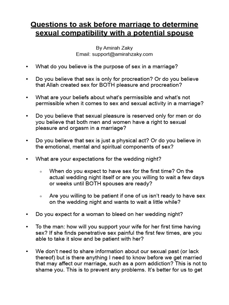 JbF4LG69SrGovV83vp5s Questions To Ask Potential Spouse About Sex | PDF