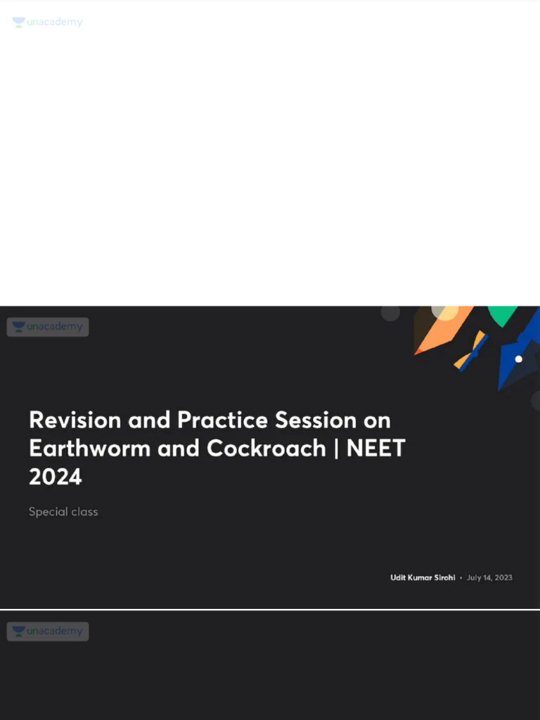 Revision and Practice Session On Earthworm and Cockroach NEET 2024 With ...
