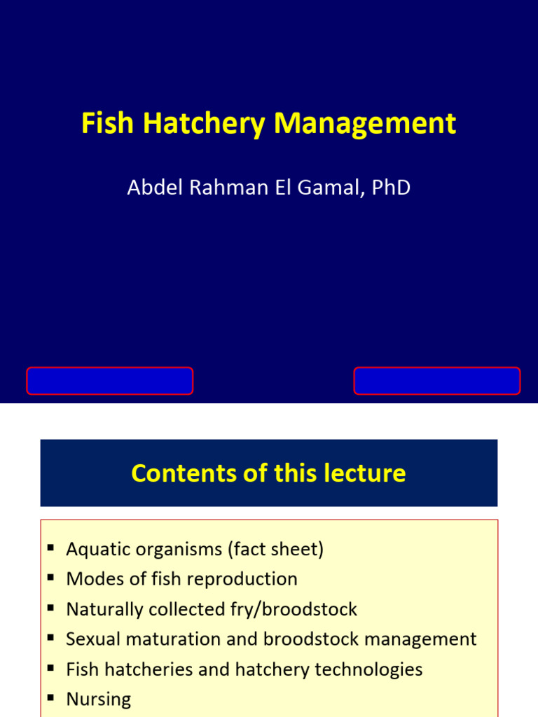 Fish Hatchery Management Overview | PDF | Spawn (Biology) | Science ...