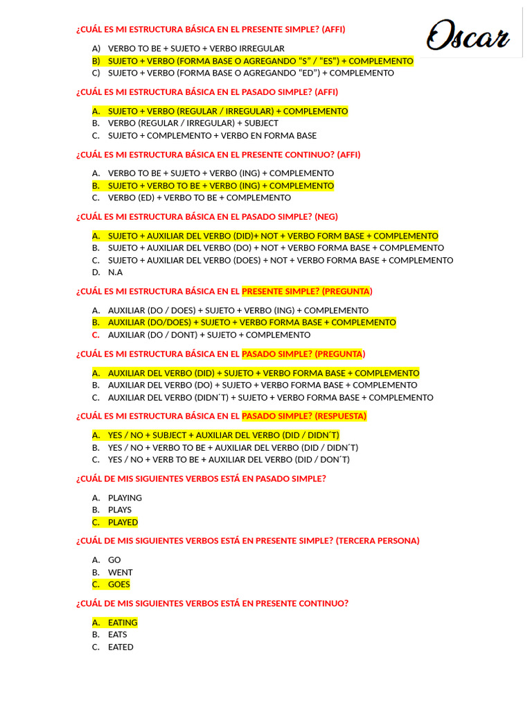 Prueba De Gramatica Pdf