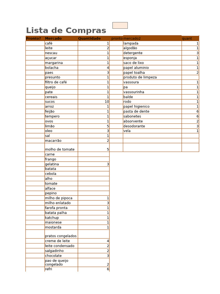 Lista de Supermercado | PDF