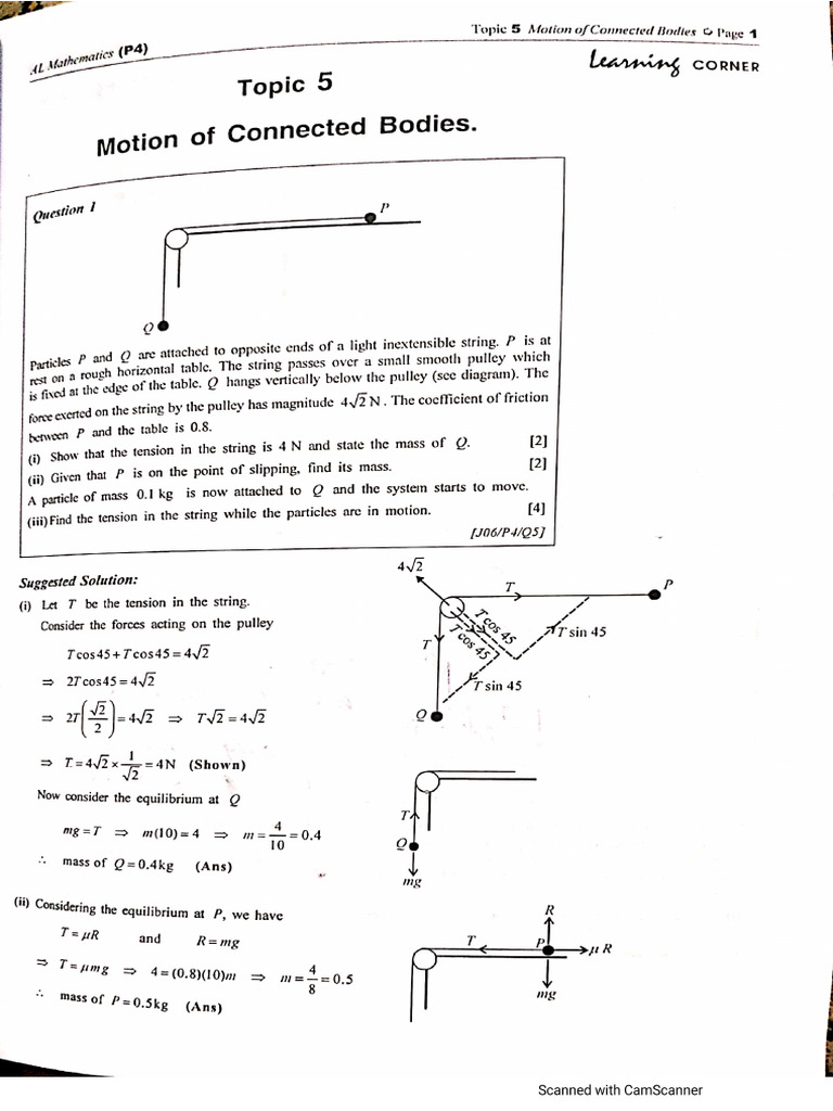 Motion of Connected Bodies | PDF