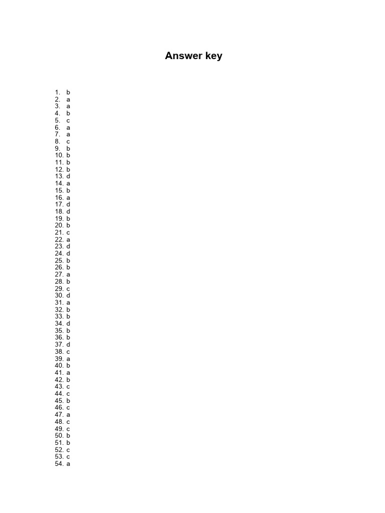English Test - Answer Key | PDF