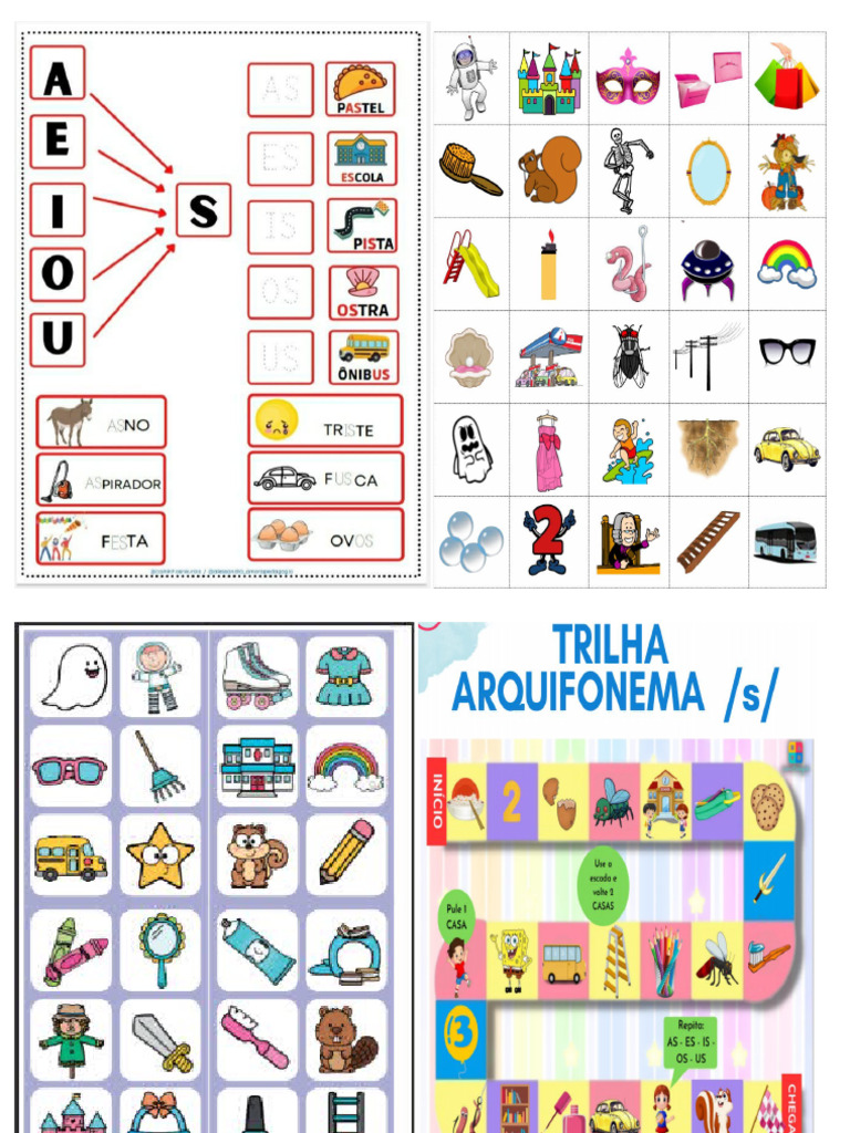ATIVIDADE COM O ARQUIFONEMA S - AS, ES, IS, OS e US | PDF