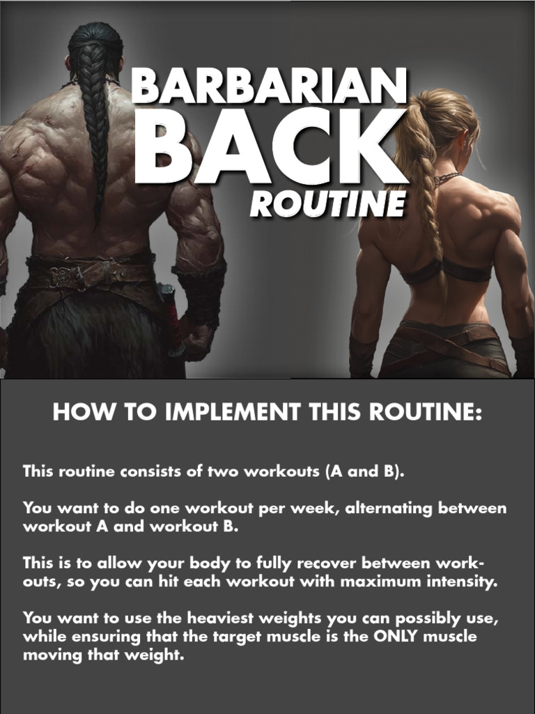 Barbarian Back Routine For Godzilla Back | PDF