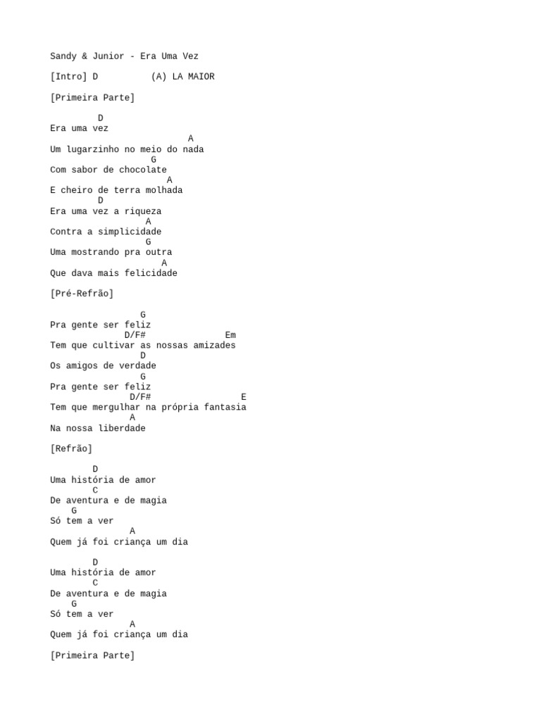 Sandy & Junior - Era Uma Vez | PDF