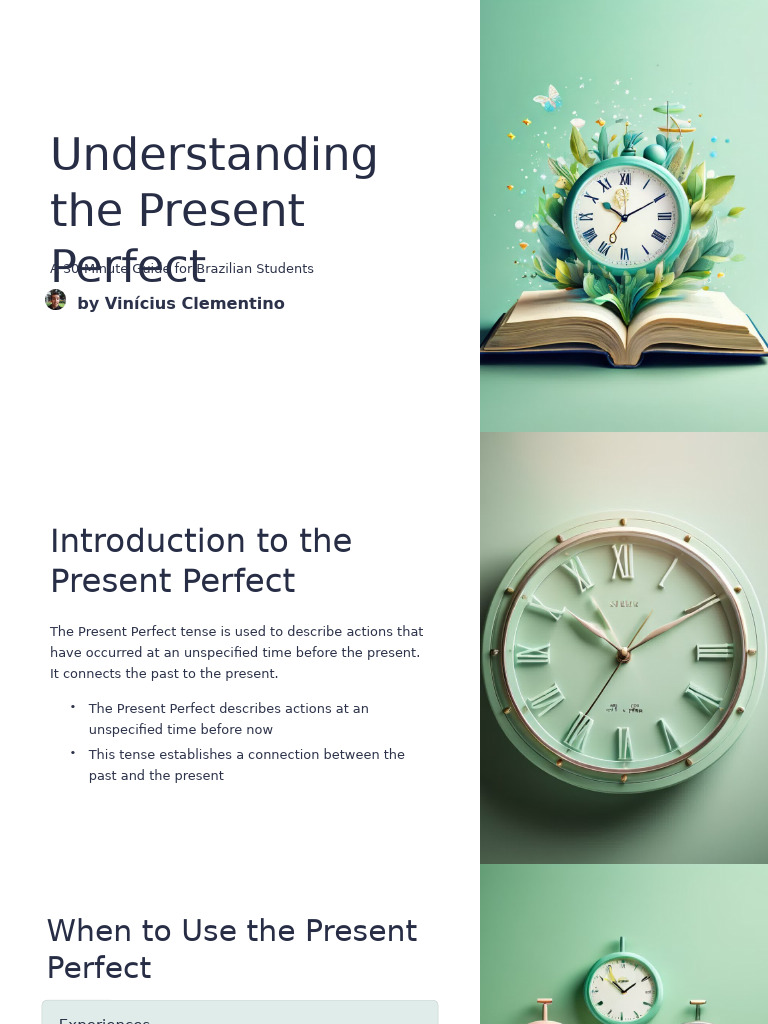 Understanding The Present Perfect | PDF