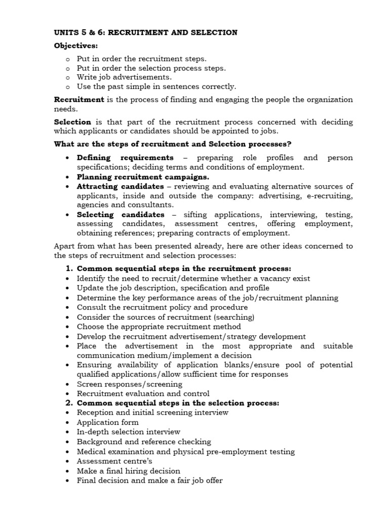 Tutorial 5 6 Recruitment And Selection Pdf