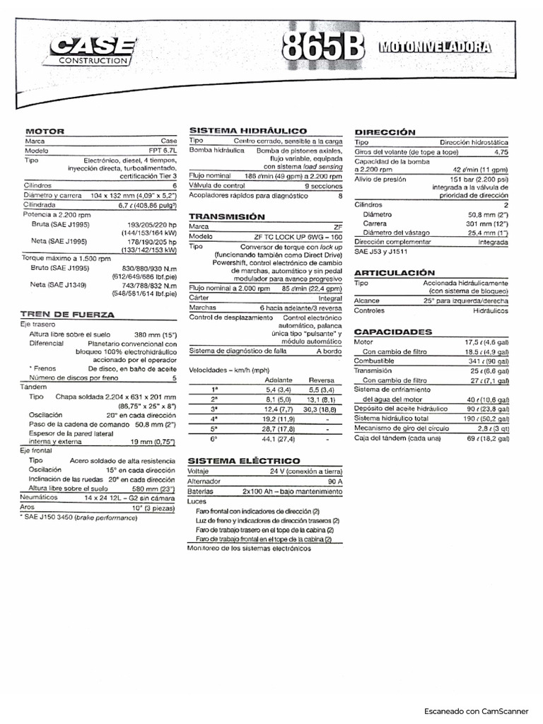 Manual CASE 865b | PDF