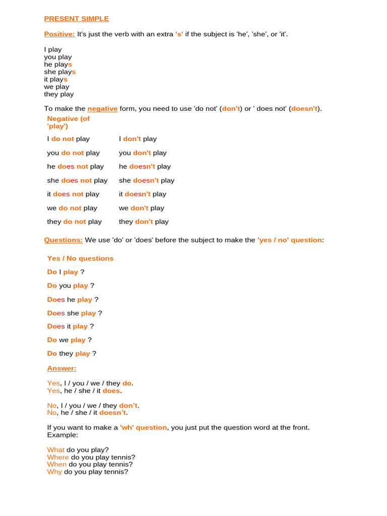 Pres y Pasado Simple y Cont | PDF