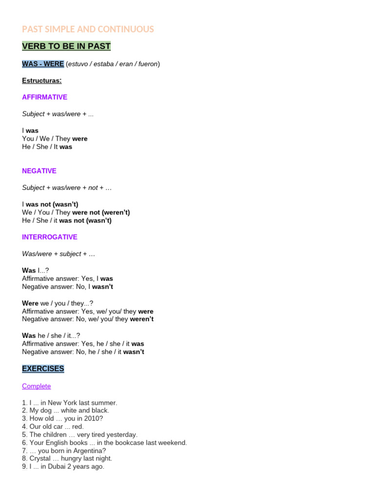 Past Simple and Continuous | PDF