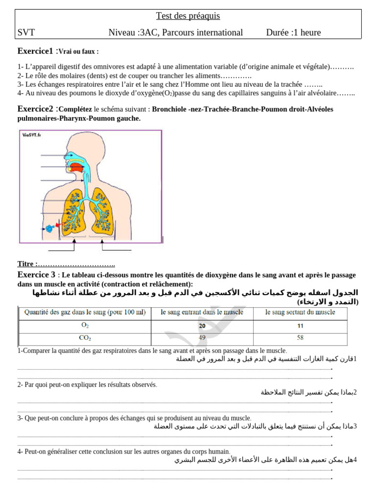 Evaluation Diagnostique SVT 3AC Word 11 | PDF