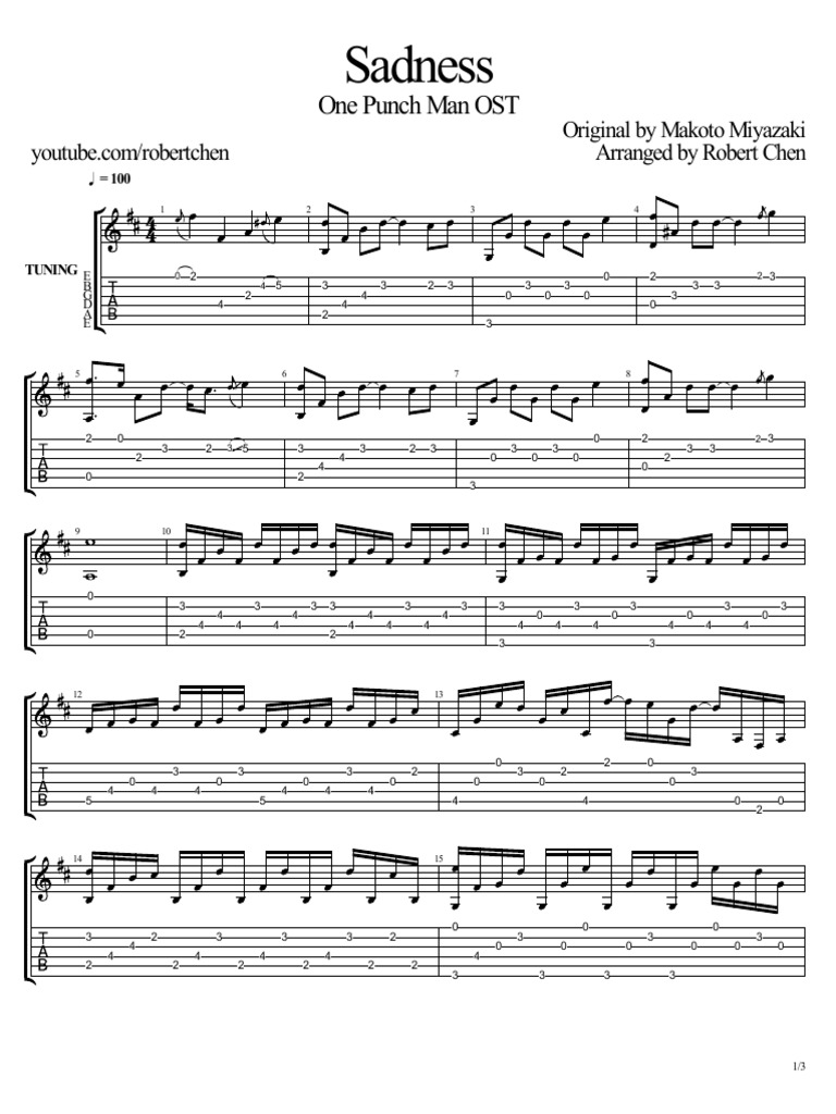 (One Punch Man-OST) Sadness | PDF