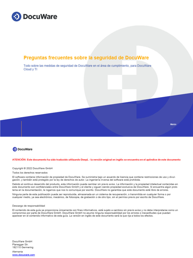 DocuWare Security FAQs | PDF