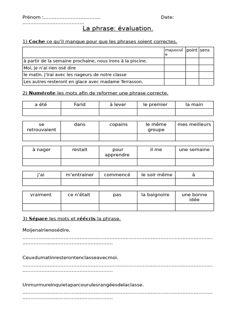 La Phrase Évaluation | PDF