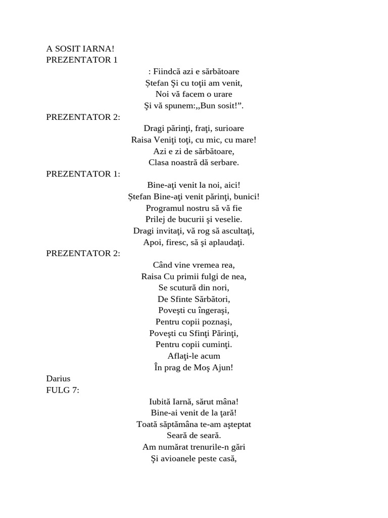 A Sosit Iarna | PDF